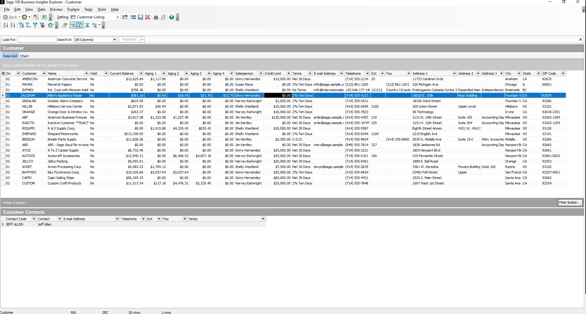 Navigating the Business Insights Explorer Module in Sage 100